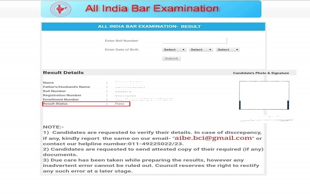 AIBE Result 2020– Download AIBE XV Scorecard/Results Here